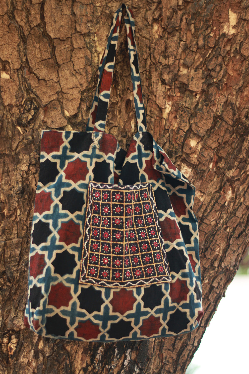 Fabric Jhola Bag | Madder Shatkon Ajrakh – Spoil Me Silly by Sonali
